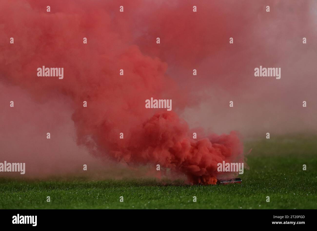 Brentford fans throw a smoke flare on to the pitch delaying the game ... Brentford fans throw a smoke flare on to the pitch delaying the game ...