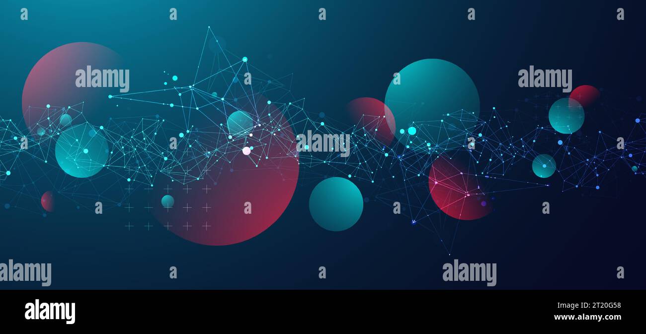 Abstract polygonal vector background with connecting dots and lines ...