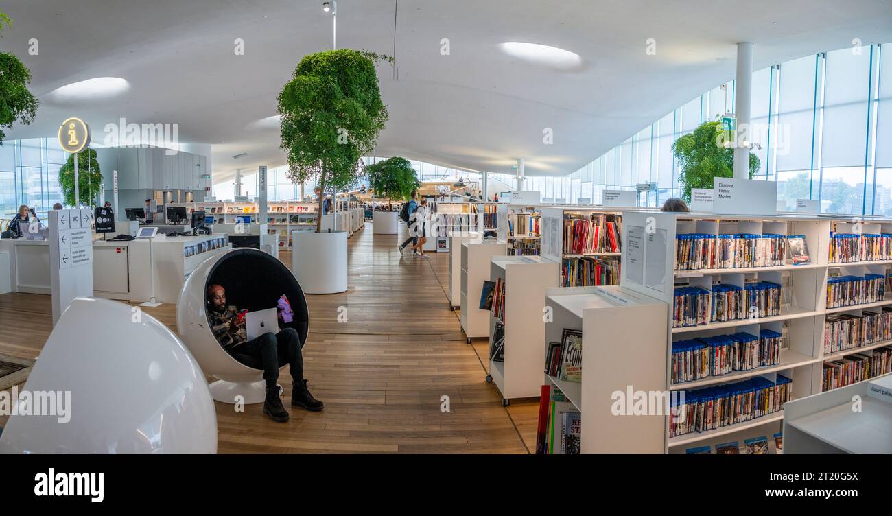 Helsinki Library Oodi Interior Stock Photo - Alamy