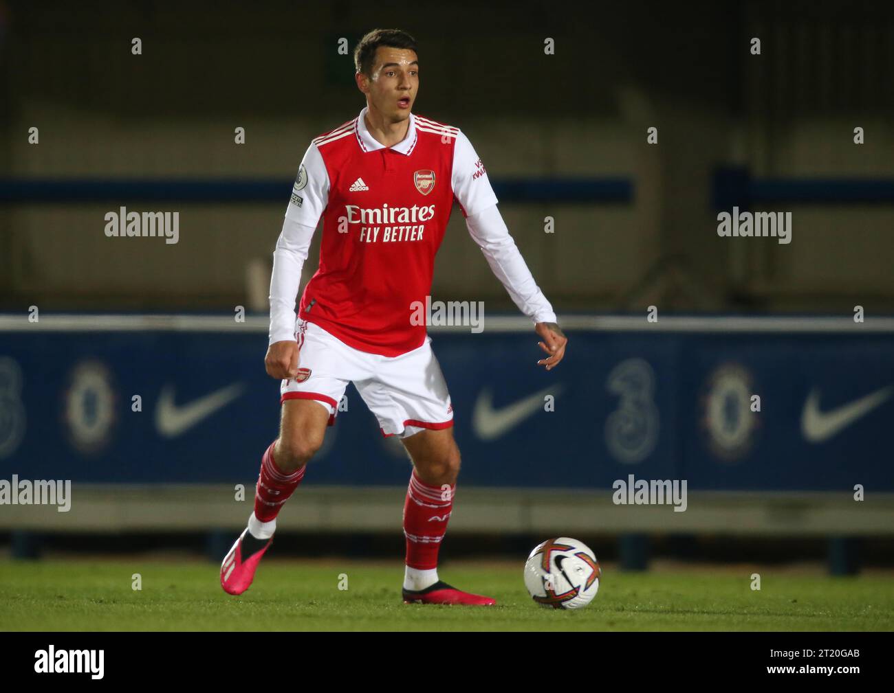 Jakub Kiwior of Arsenal U21. - Chelsea U21 v Arsenal U21, Premier ...