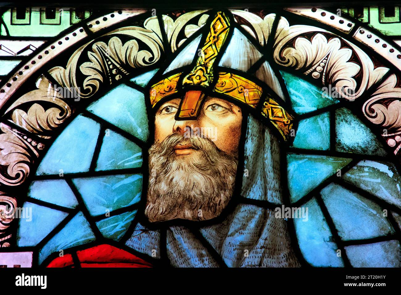 Boulogne-sur-Mer (northern France): stained-glass window of Godefroy de ...