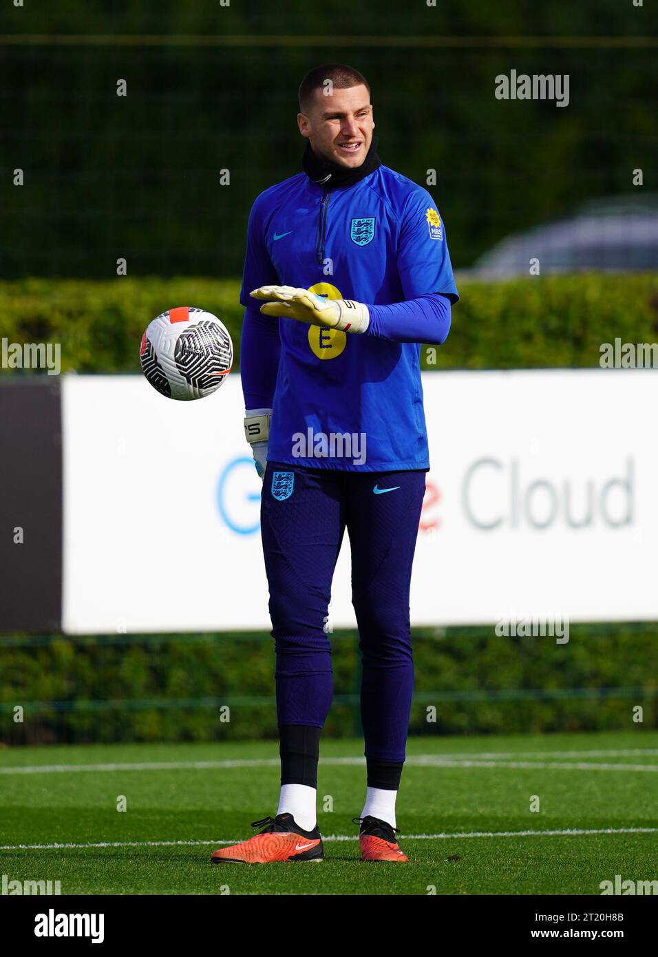 England goalkeeper Sam Johnstone during a training session at Hotspur ...