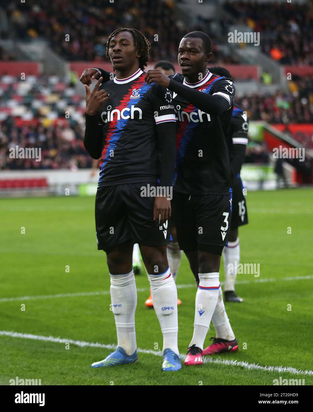 GOAL 1-0, Eberechi Eze of Crystal Palace goal celebration with Tyrick ...