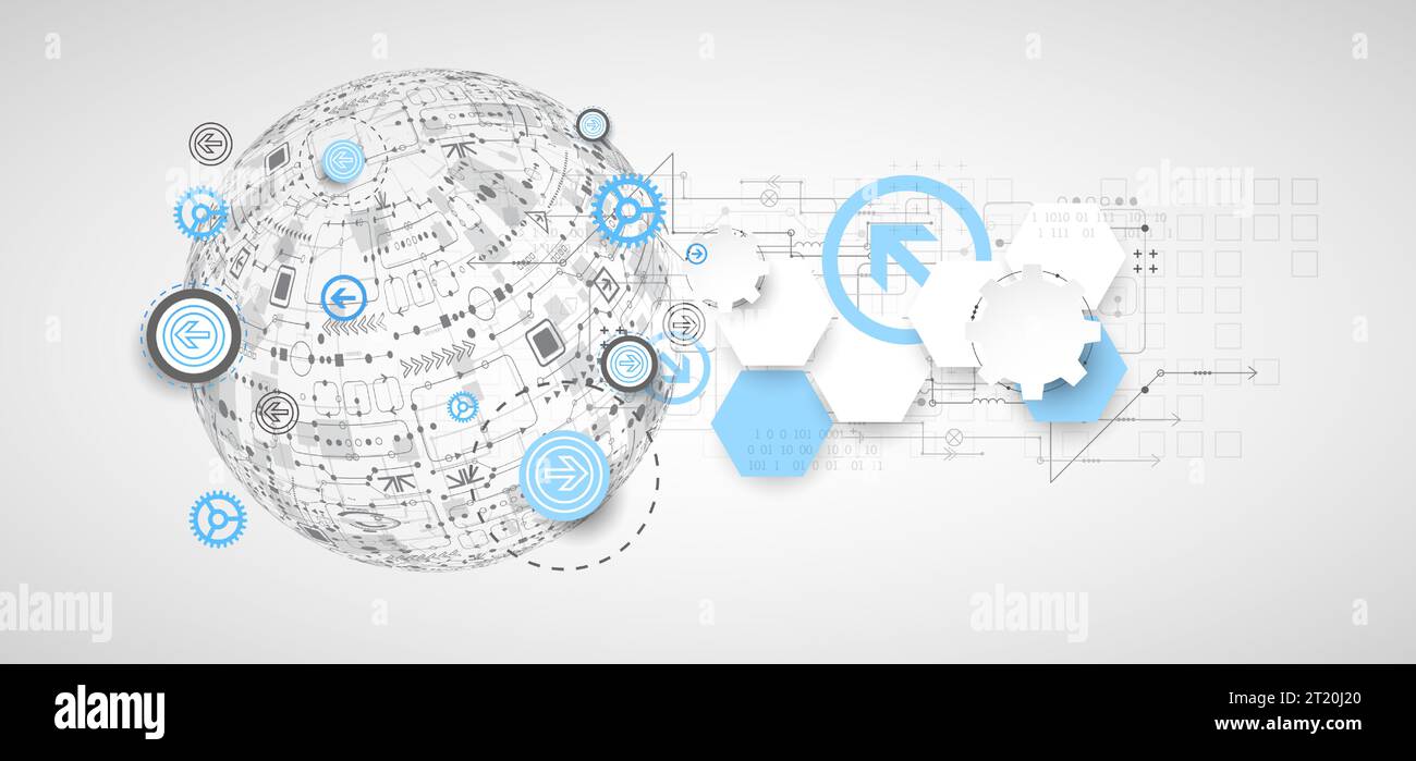 Abstract technology sphere background. Global network concept Stock ...
