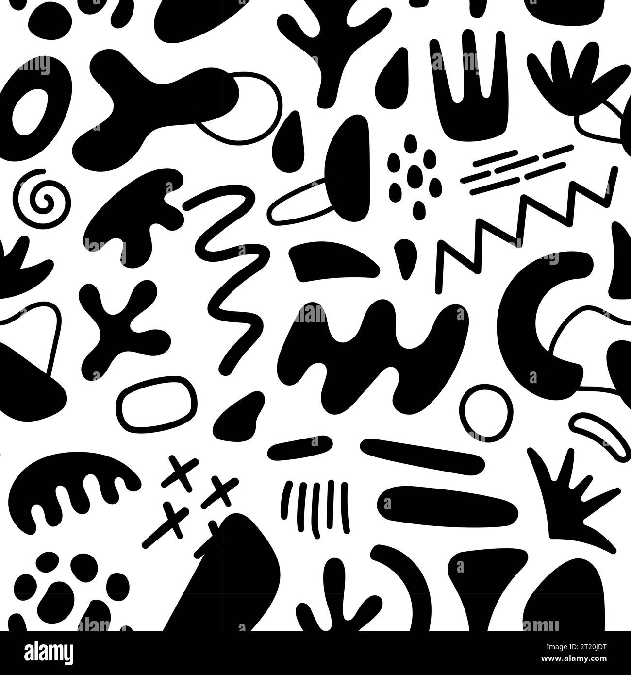 Abstract geometric shapes seamless pattern. Vector Hand drawn various ...