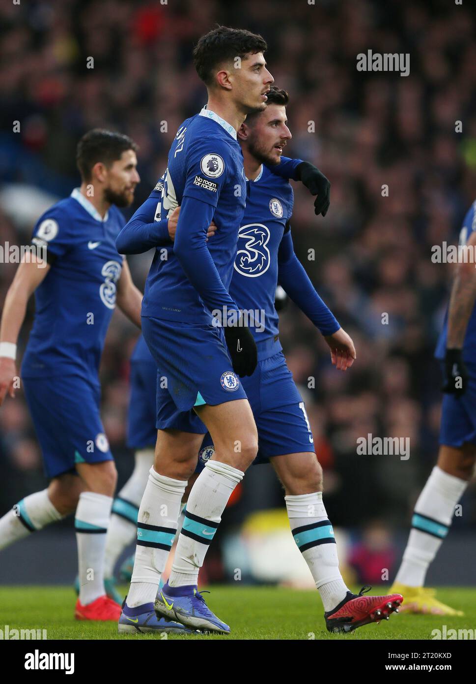 GOAL 1-0, Kai Havertz of Chelsea goal celebration with Mason Mount of ...