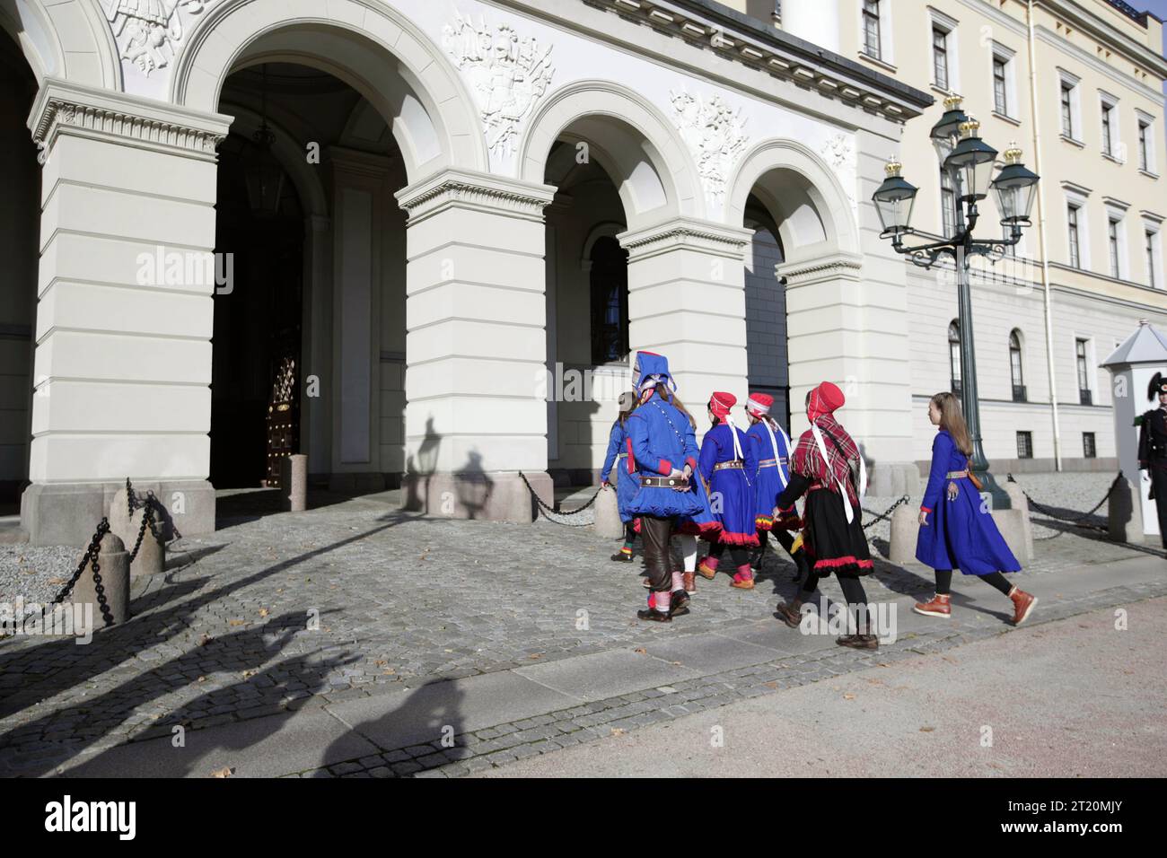 Seven activists representing the Sami Indigenous people arrive at the ...