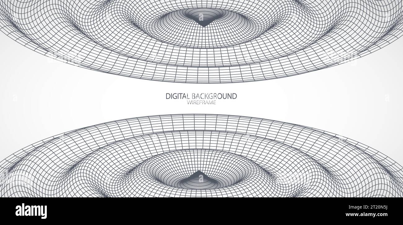 Abstract background with waves. 3D surface. Template for science and ...