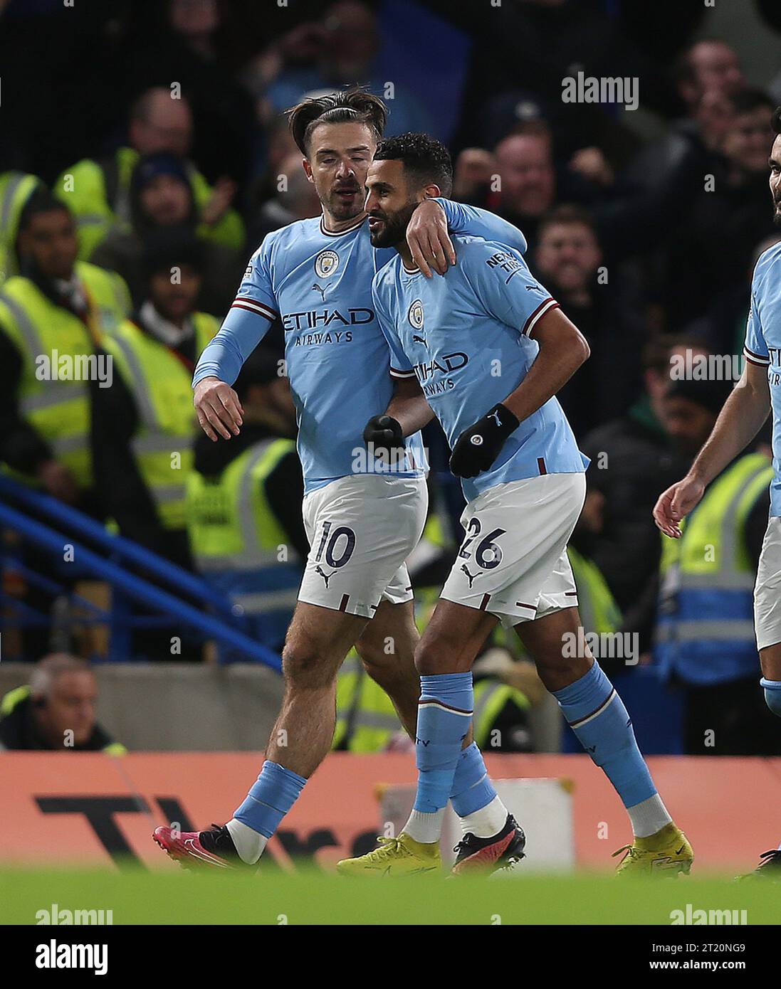GOAL 1-0, Riyad Mahrez of Manchester City goal celebration with Jack ...