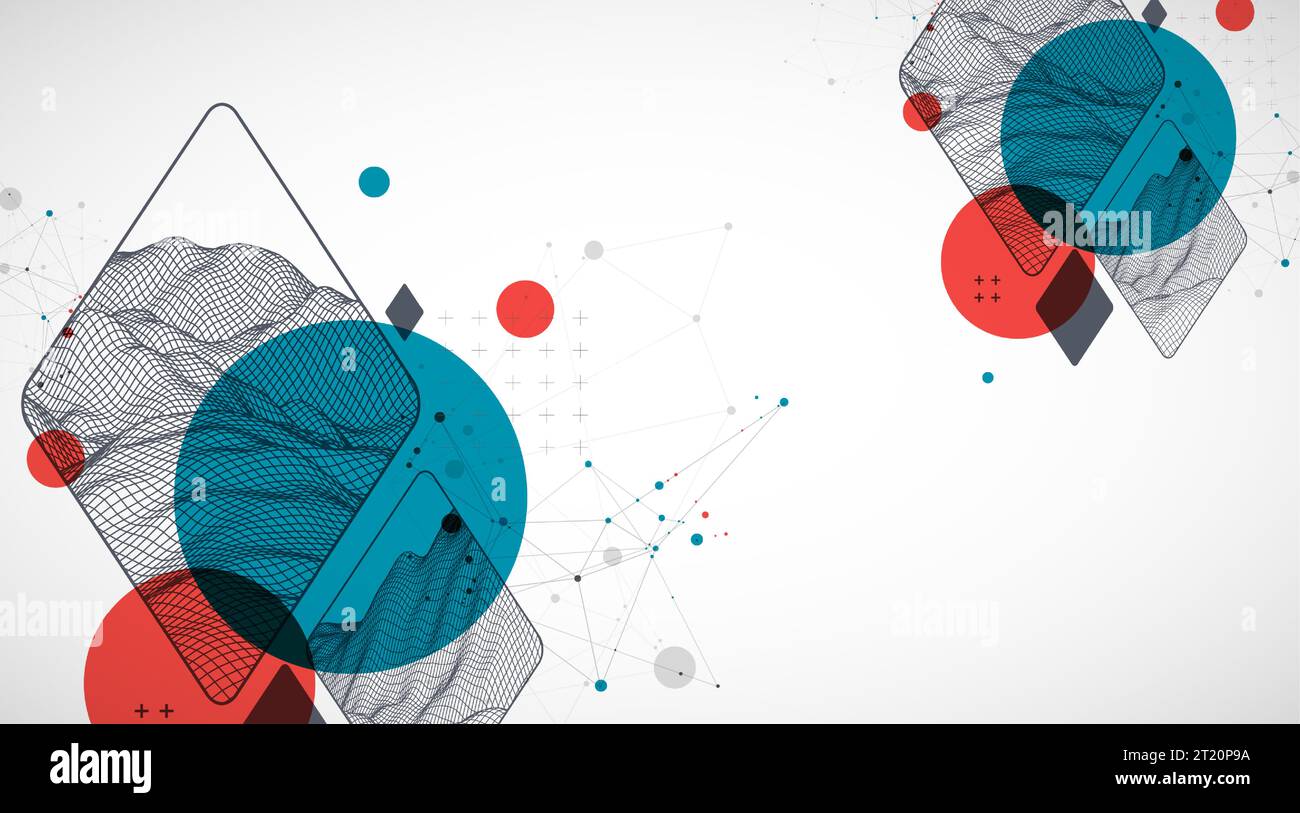 Modern science or technology abstract background. Wireframe spot ...