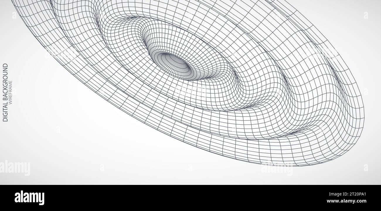 Abstract background with waves. 3D surface. Template for science and ...