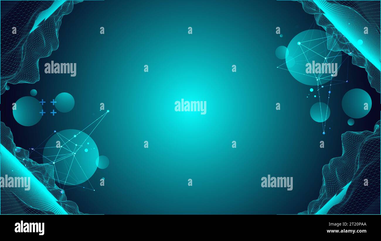 Trendy abstract wireframe background. Modern science or technology art ...