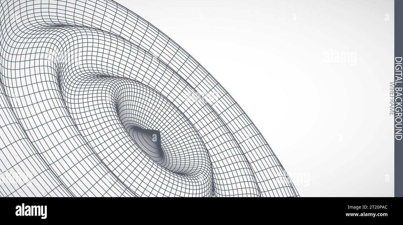 Abstract background with waves. 3D surface. Template for science and ...