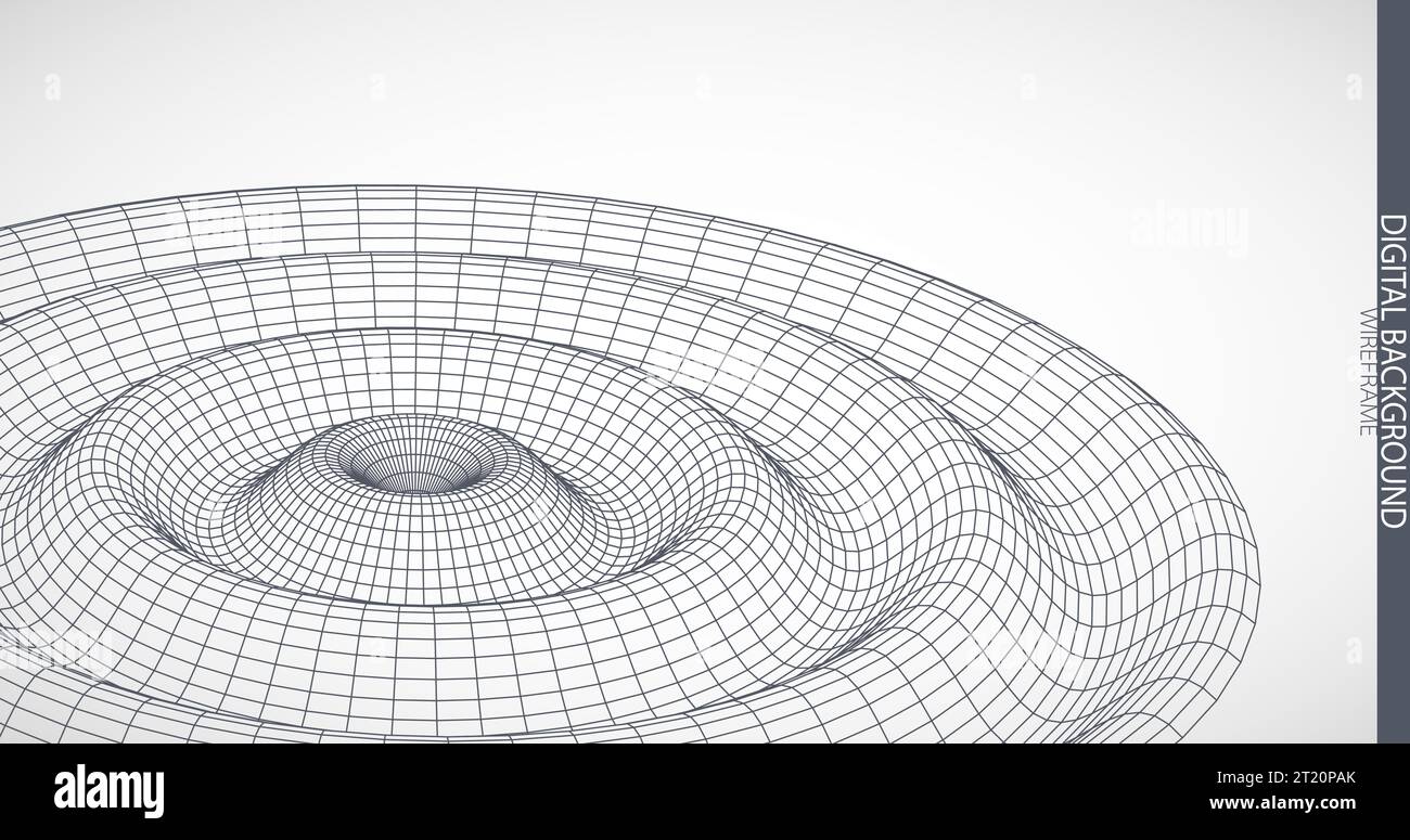 Abstract background with waves. 3D surface. Template for science and ...