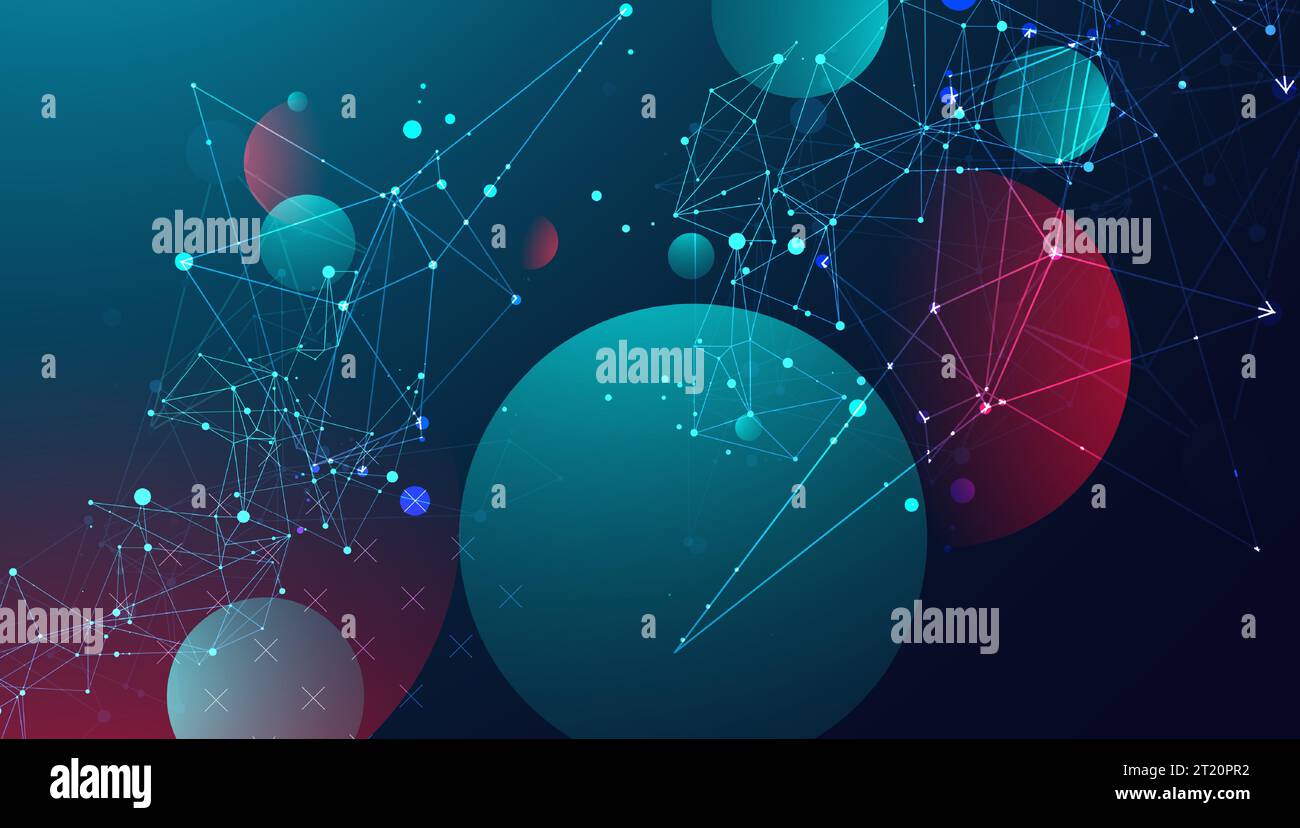 Abstract polygonal vector background with connecting dots and lines. Template for science and ...