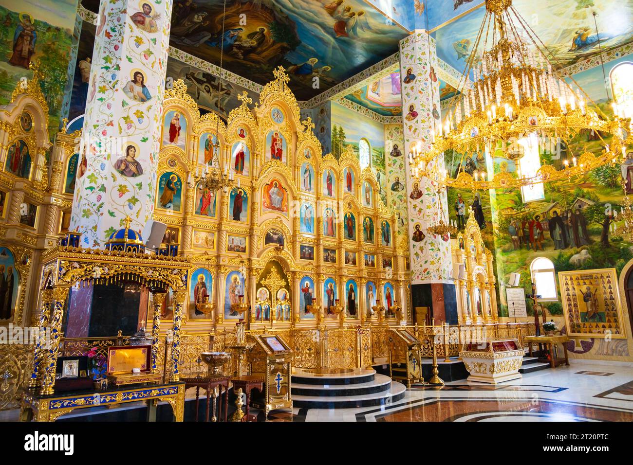 Interior of the Russian Orthodox church of Apostolou Andreas, Saint ...
