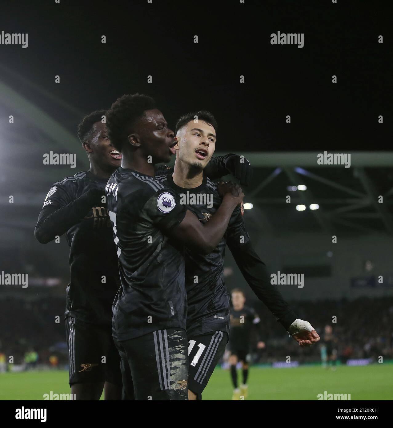GOAL 4-1, Gabriel Martinelli of Arsenal goal celebration with Eddie ...
