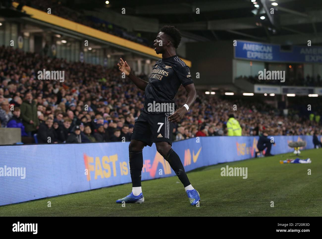 GOAL 1-0, Bukayo Saka of Arsenal goal celebration. - Brighton & Hove ...