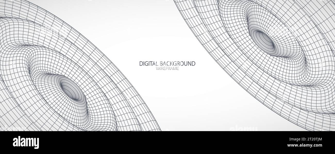 Abstract background with waves. 3D surface. Template for science and ...