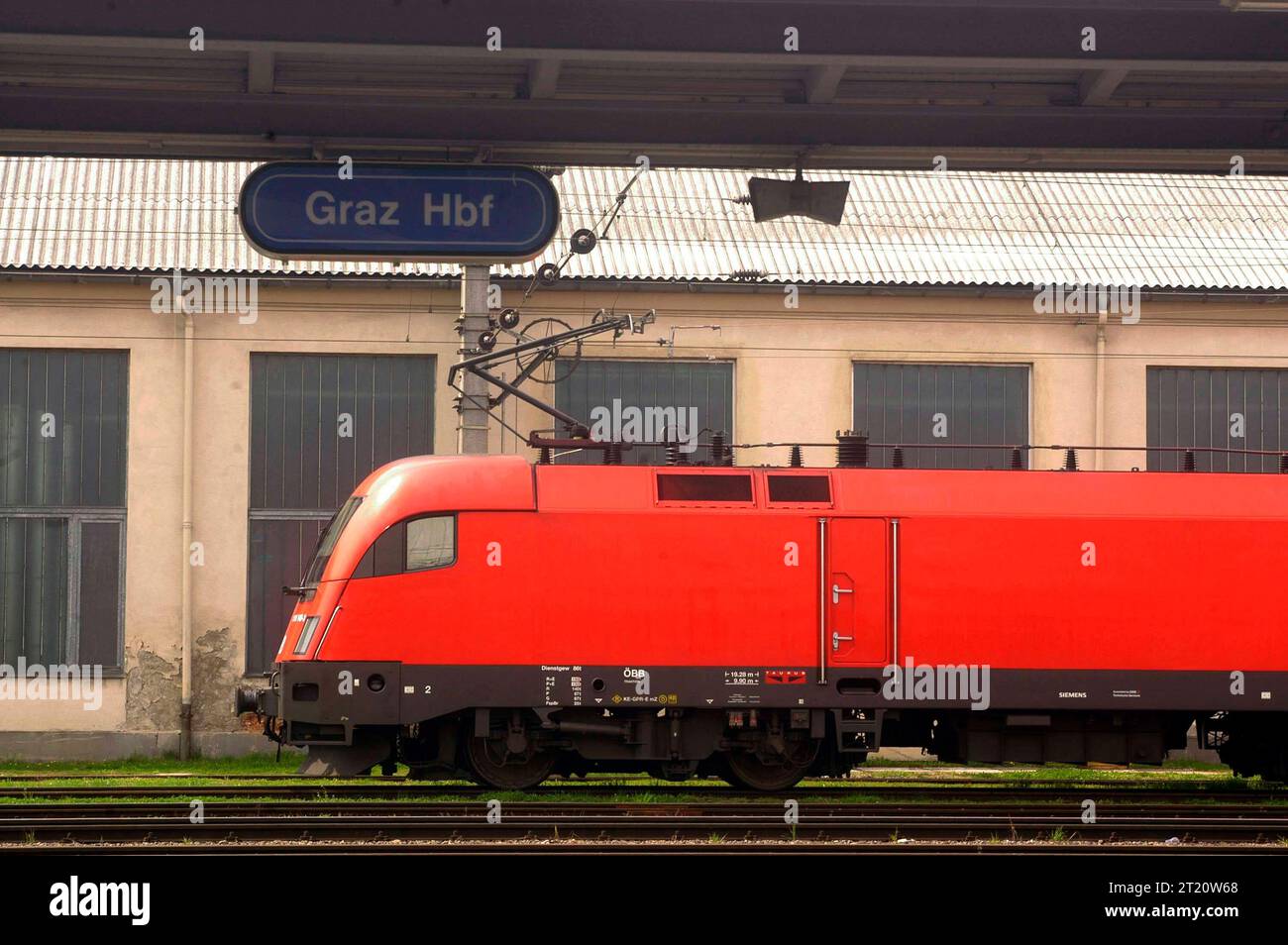 a OEBB locomotive or engine, a rail transport vehicle for train ...