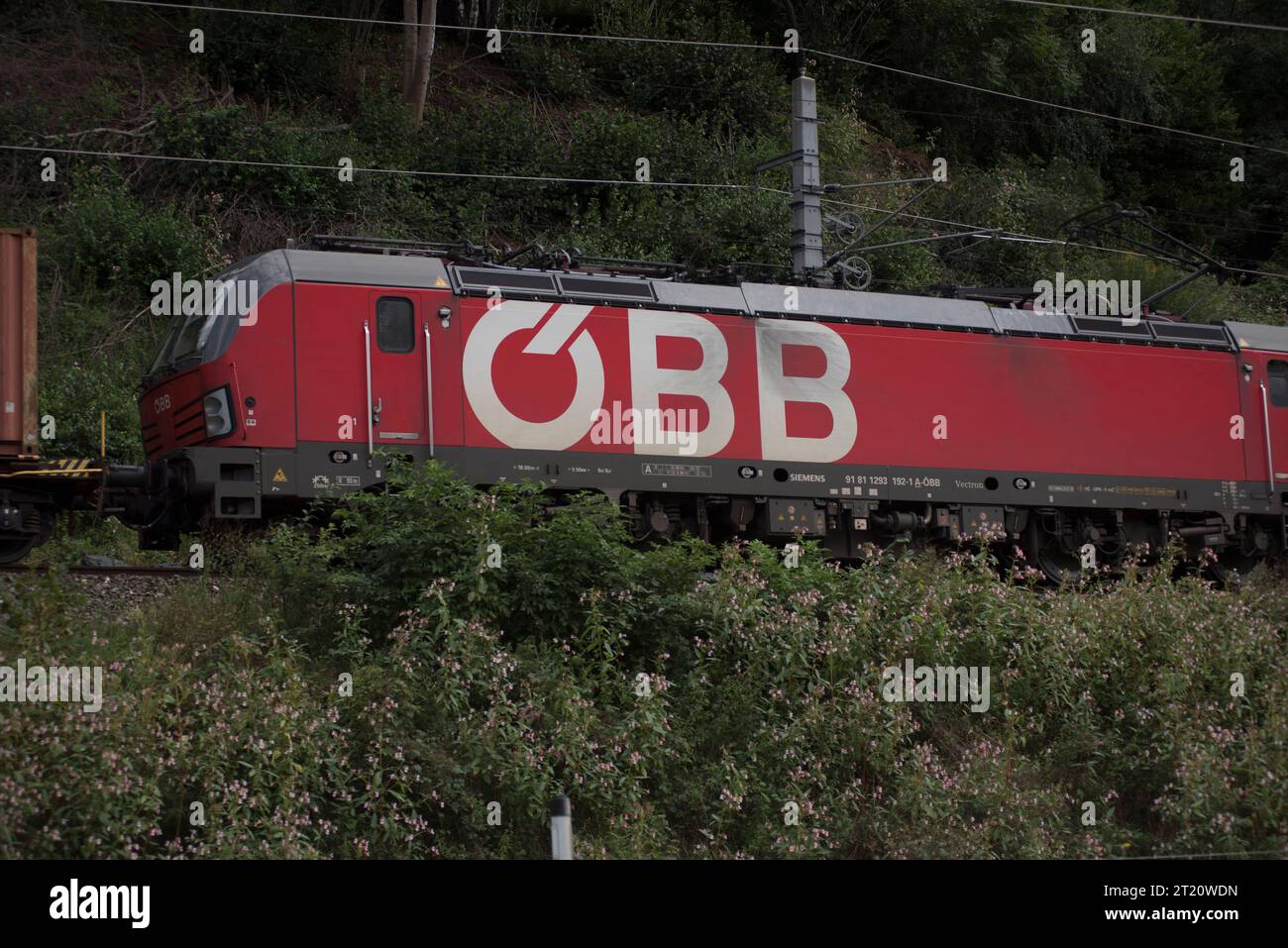 a OEBB locomotive or engine, a rail transport vehicle for train ...
