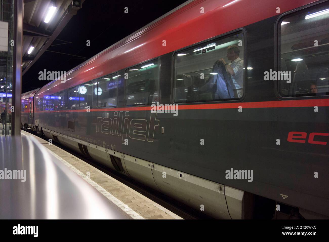 a OEBB locomotive or engine, a rail transport vehicle for train ...