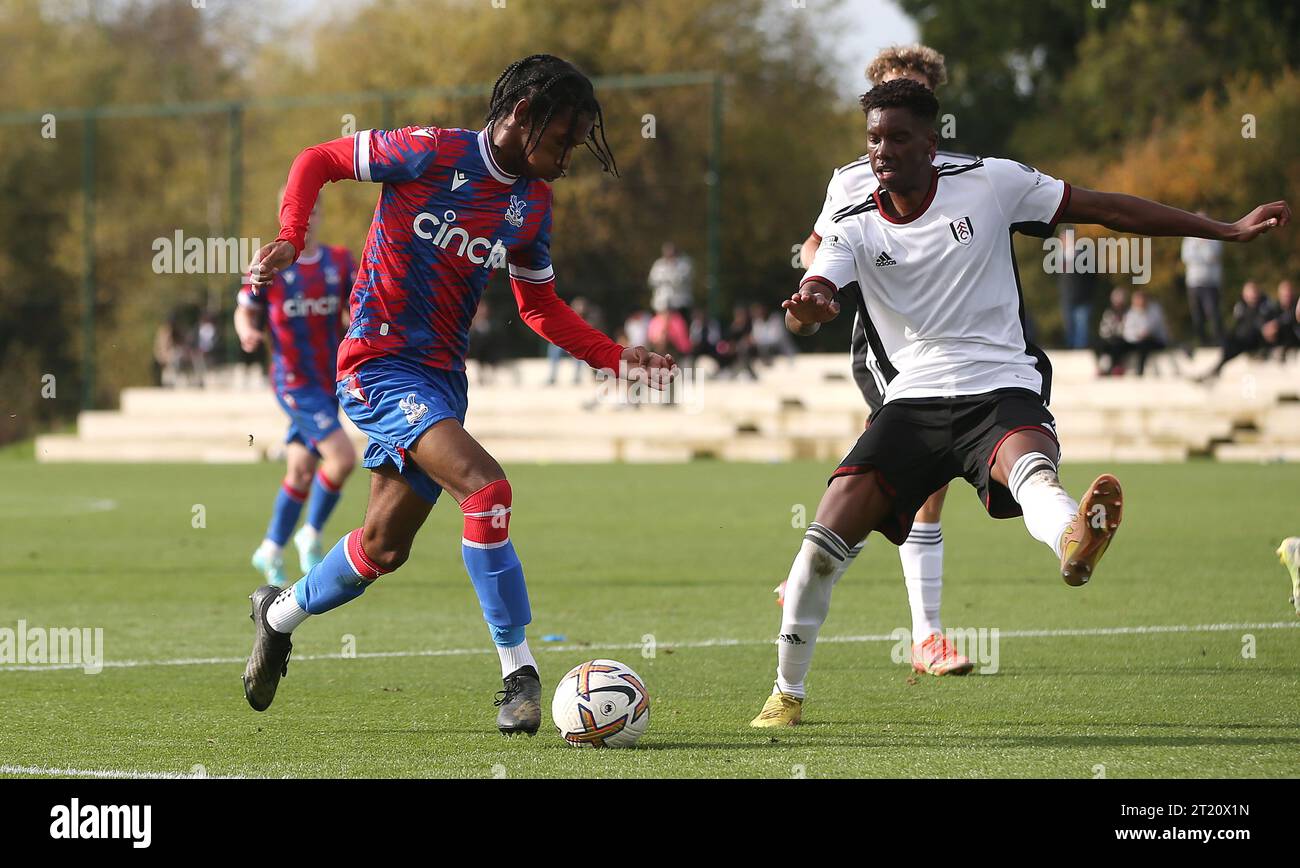 Kalani Barton of Crystal Palace U18. - Crystal Palace U18 v Fulham U18 ...