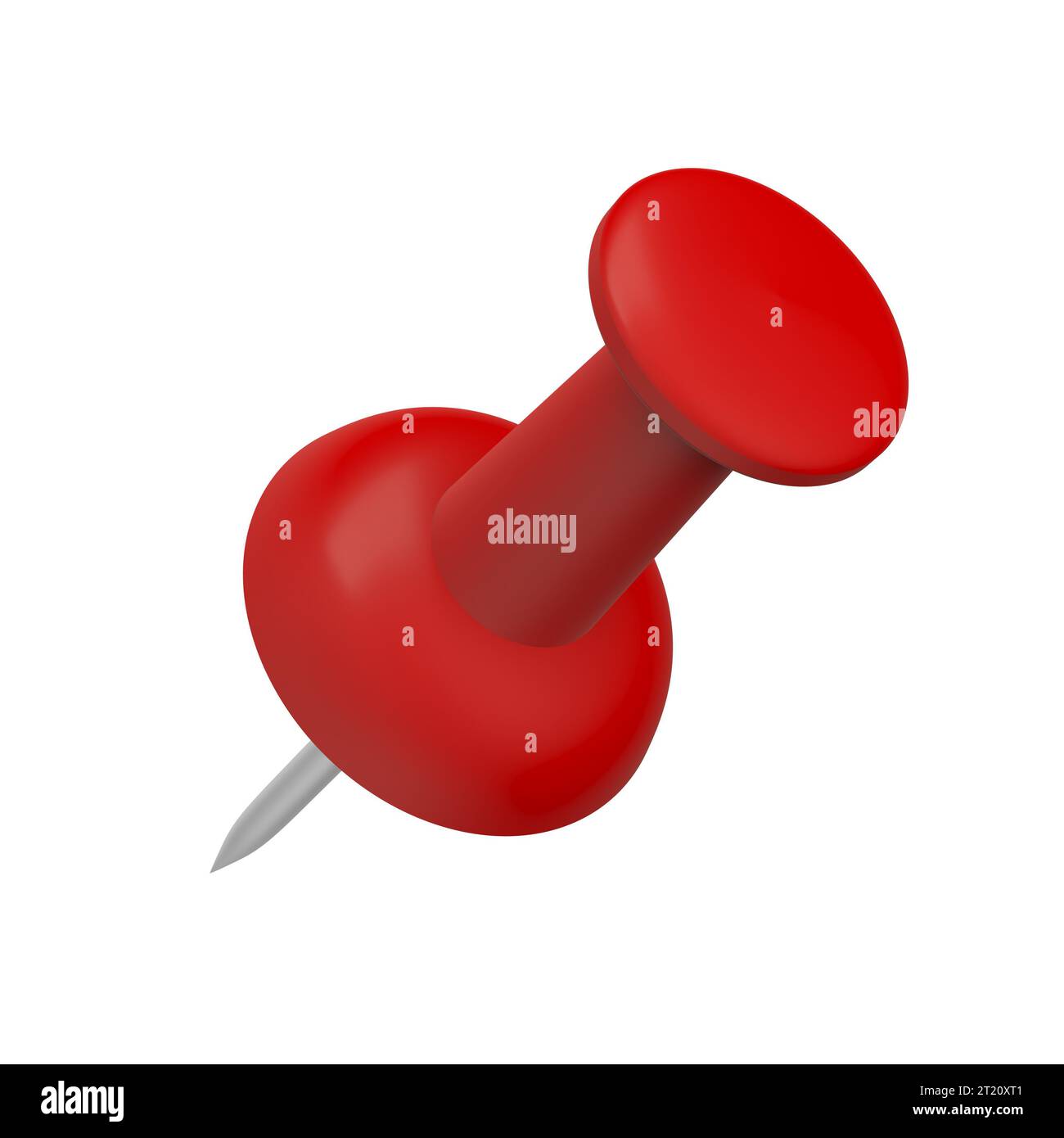 Red push pin isolated on white background. 3d illustration Stock Photo ...