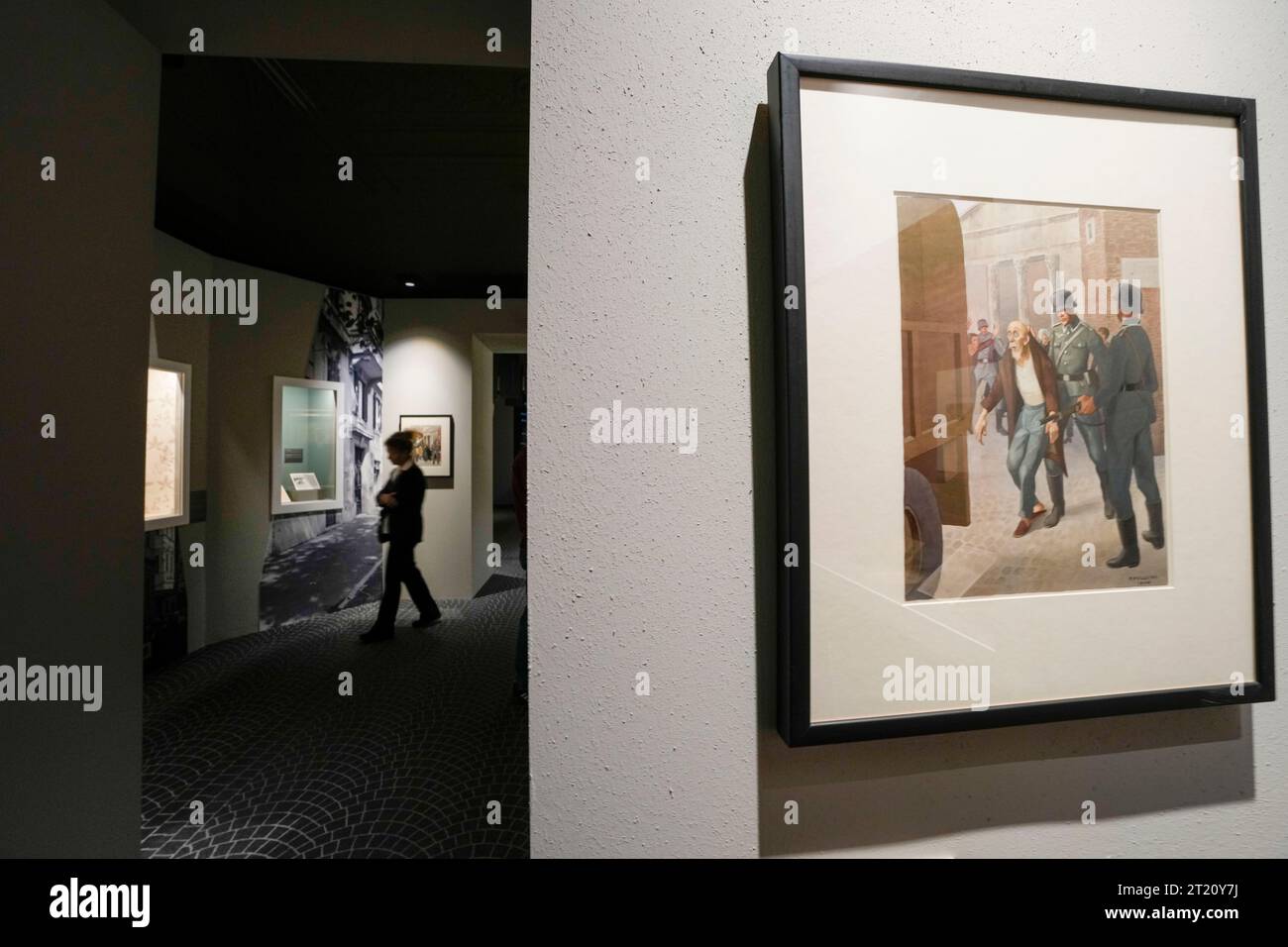 The 1944 picture "Roundup" by Italian painter Pio Pullini and depicting ...