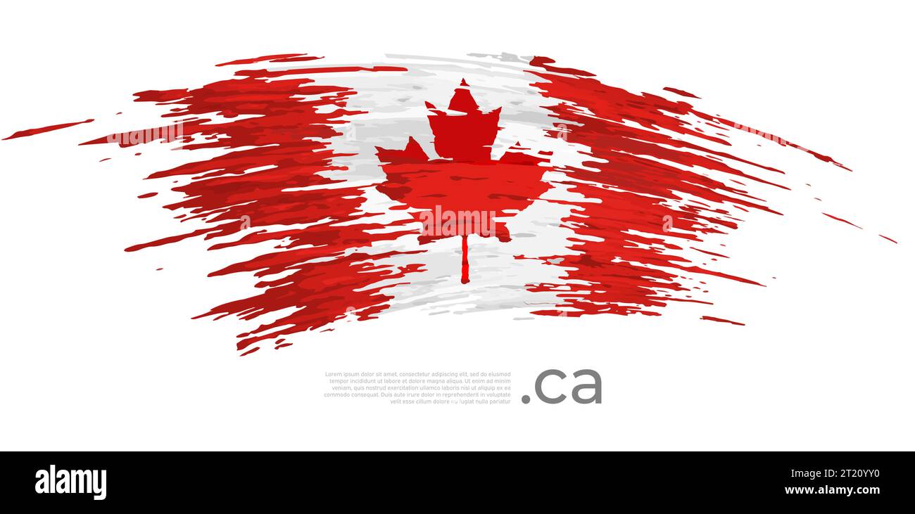 Canada flag. Brush painted canadian flag on a white background. Brush ...