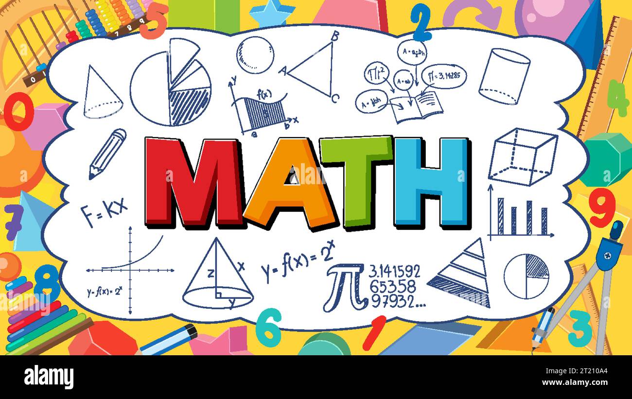 Text Math with Formula Border Background Illustration illustration ...