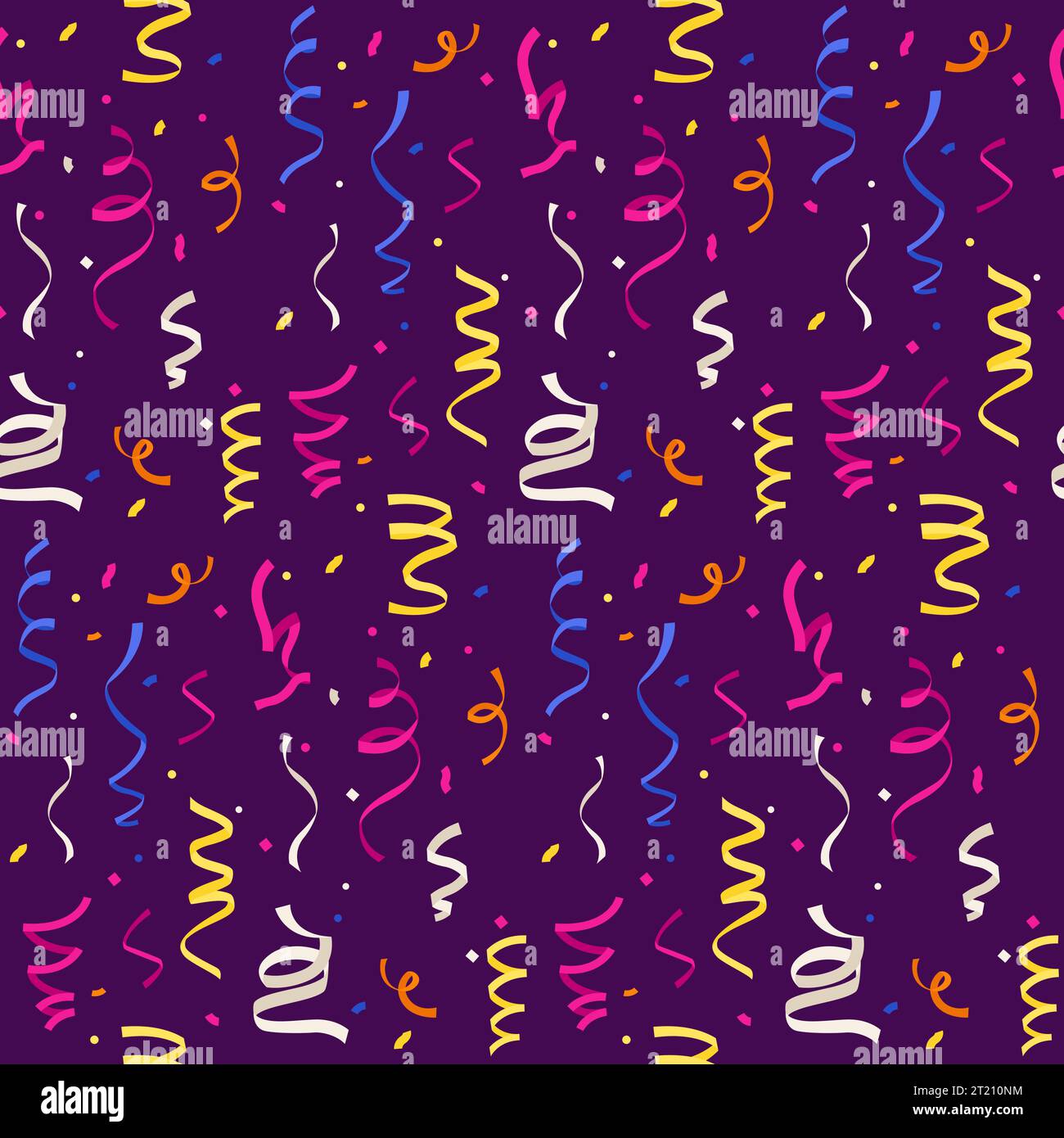 Falling ribbons pattern. Seamless print of colorful streamers for ...