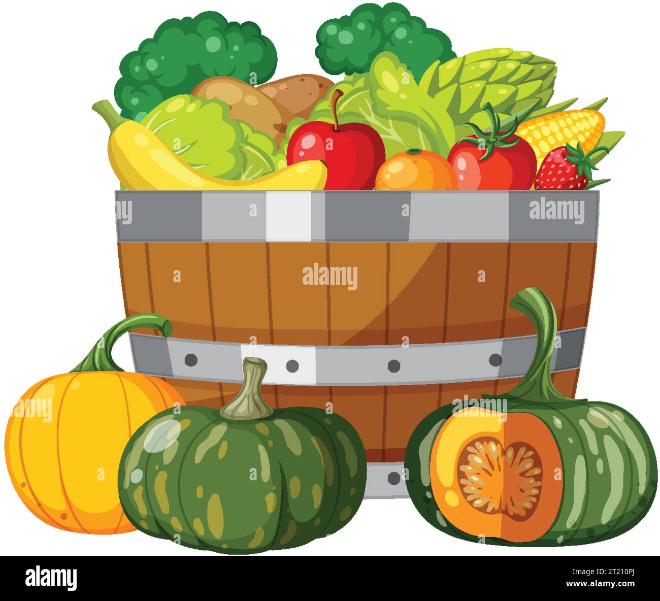 Group of organic farm produce available for purchase Stock Vector Image ...