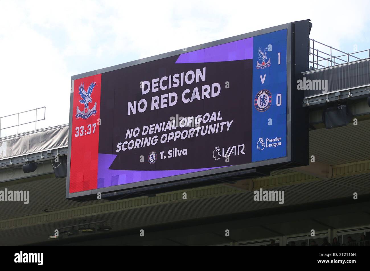 Video Assistant Referee VAR No Red Card Thiago Silva of Chelsea ...