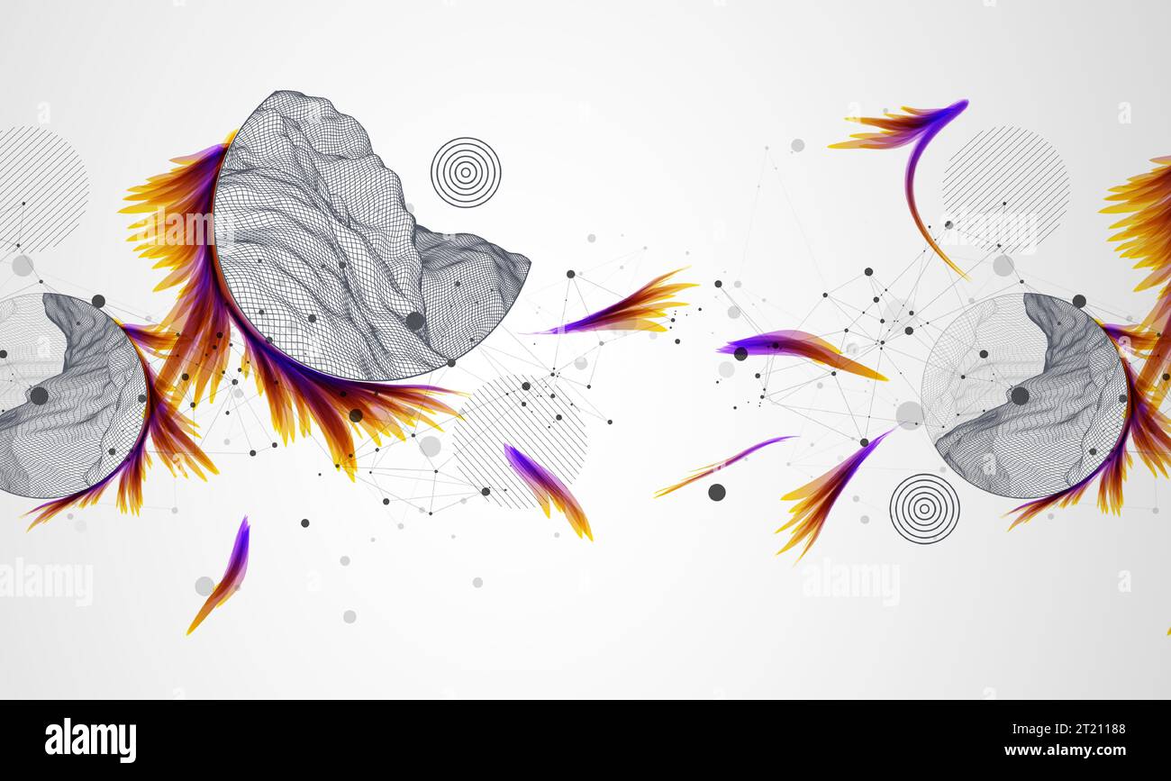 Trendy abstract wireframe background. Modern science or technology art ...