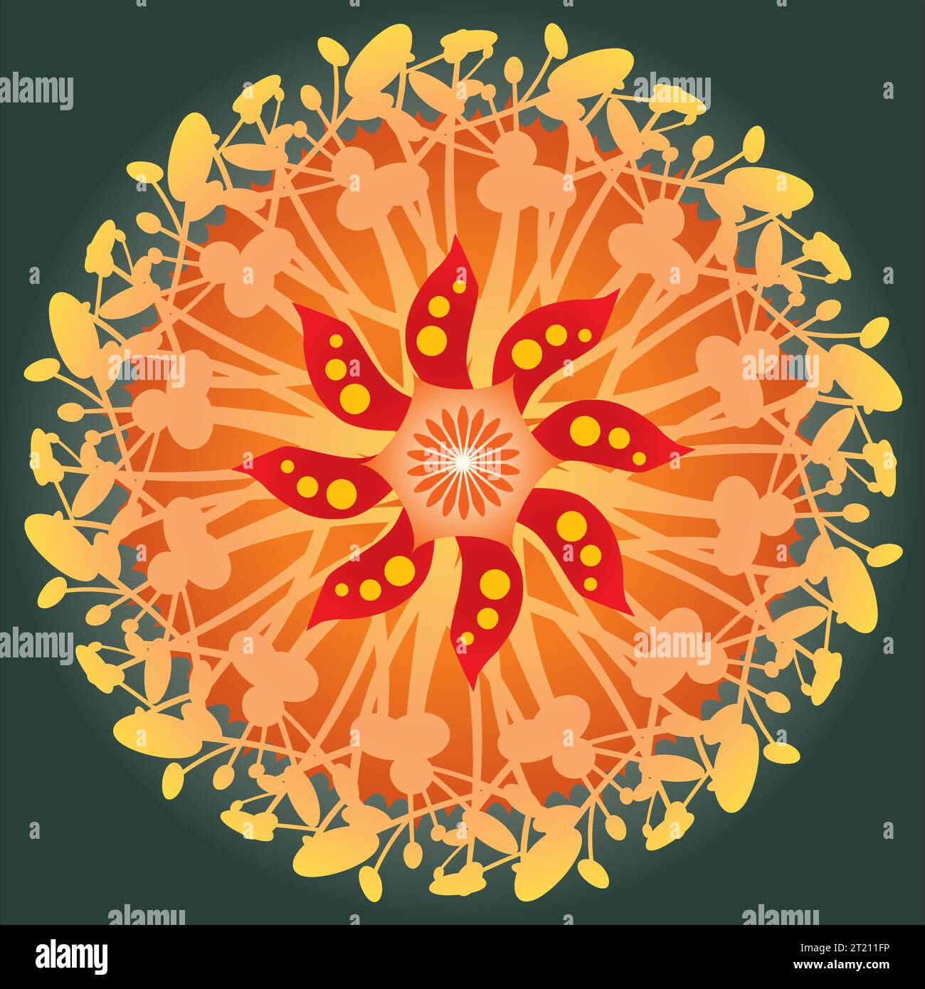 Single Mandala - Flower Nature, Foliage, Leaves, Energy Wheel Circle ...