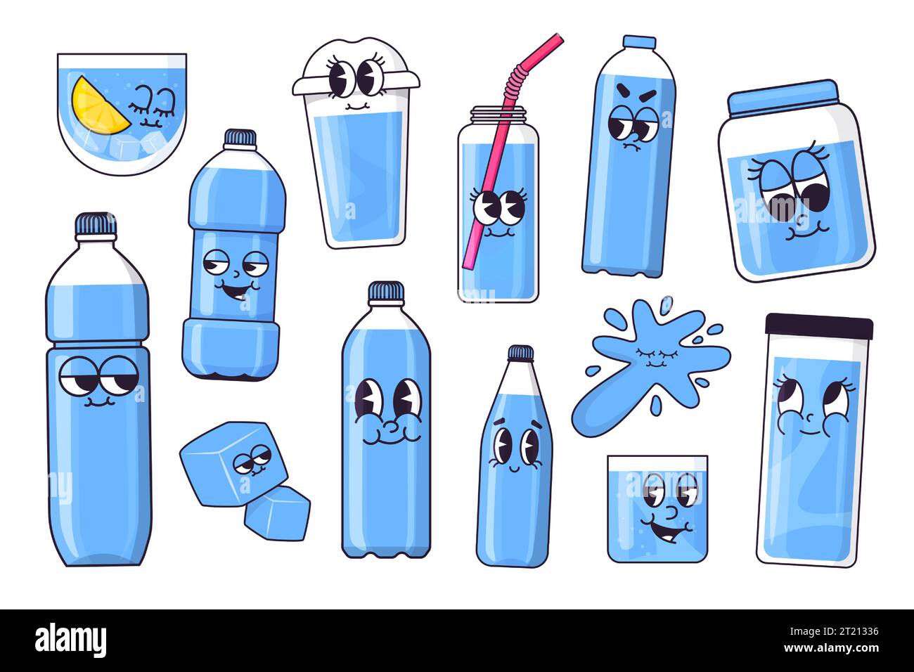 Water mascot. Cartoon drink water concept with eco friendly water ...