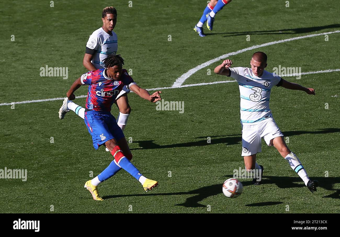 Ademola Ola Adebomi of Crystal Palace U21 has a shot. - Crystal Palace ...