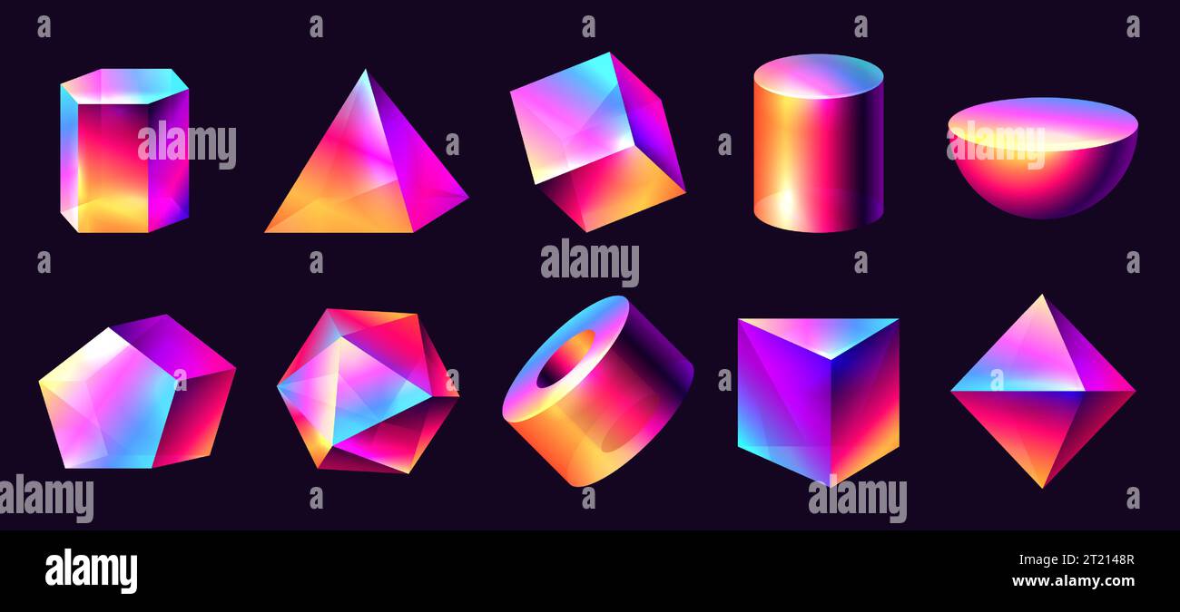 Gradient shape objects. Minimalistic modern perspective shapes ...