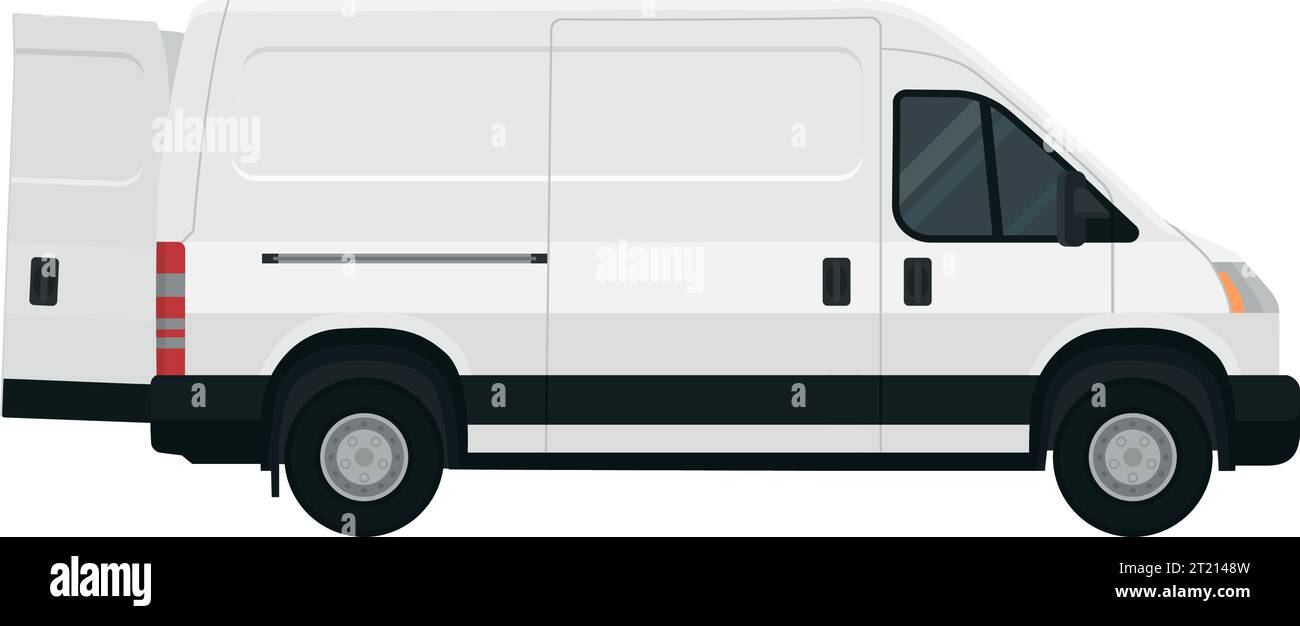 Commercial courier van vehicle isolated, delivery and transport concept ...