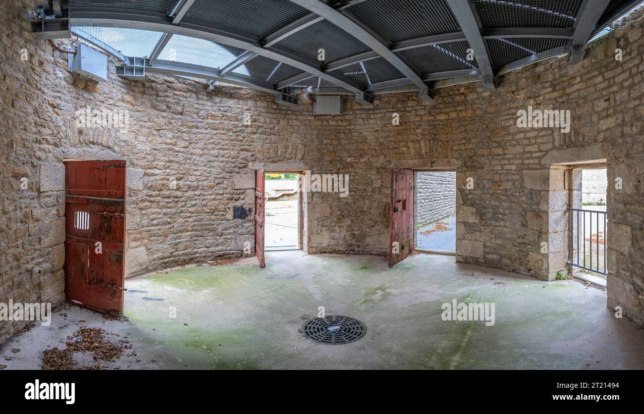 View inside the dungeon of the castle of the Dukes of Alençon Stock ...