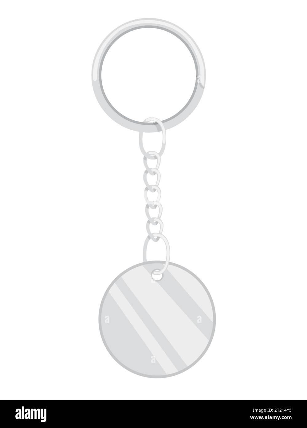 Steel keychain with ring and chain vector illustration isolated on ...