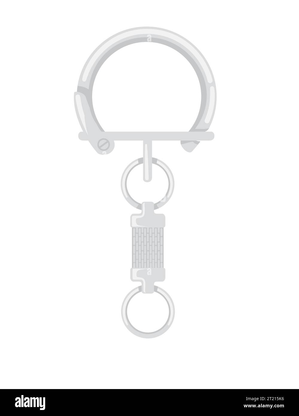 Steel keychain with ring and chain vector illustration isolated on ...