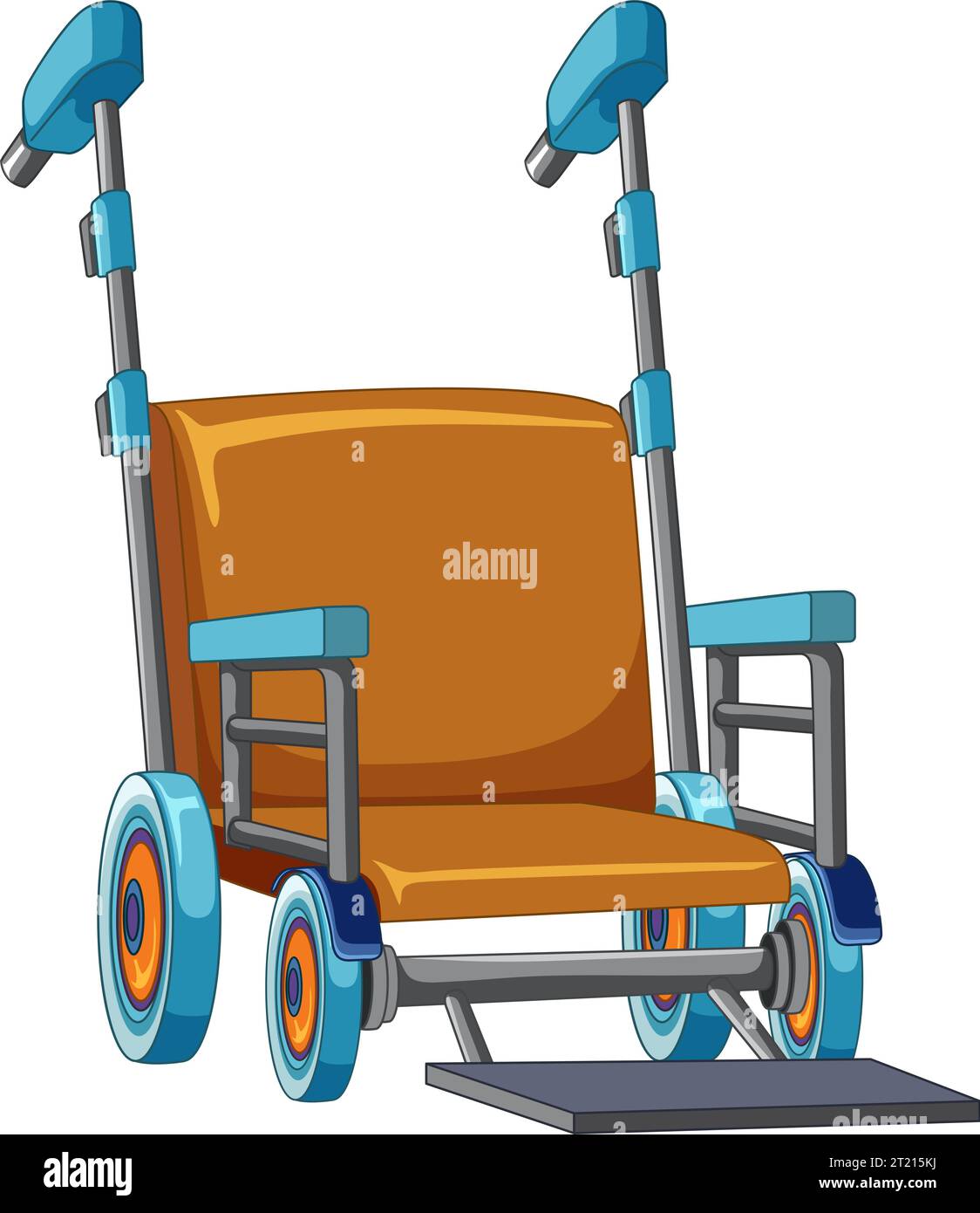 Colorful vector cartoon of a wheelchair, isolated on white background ...