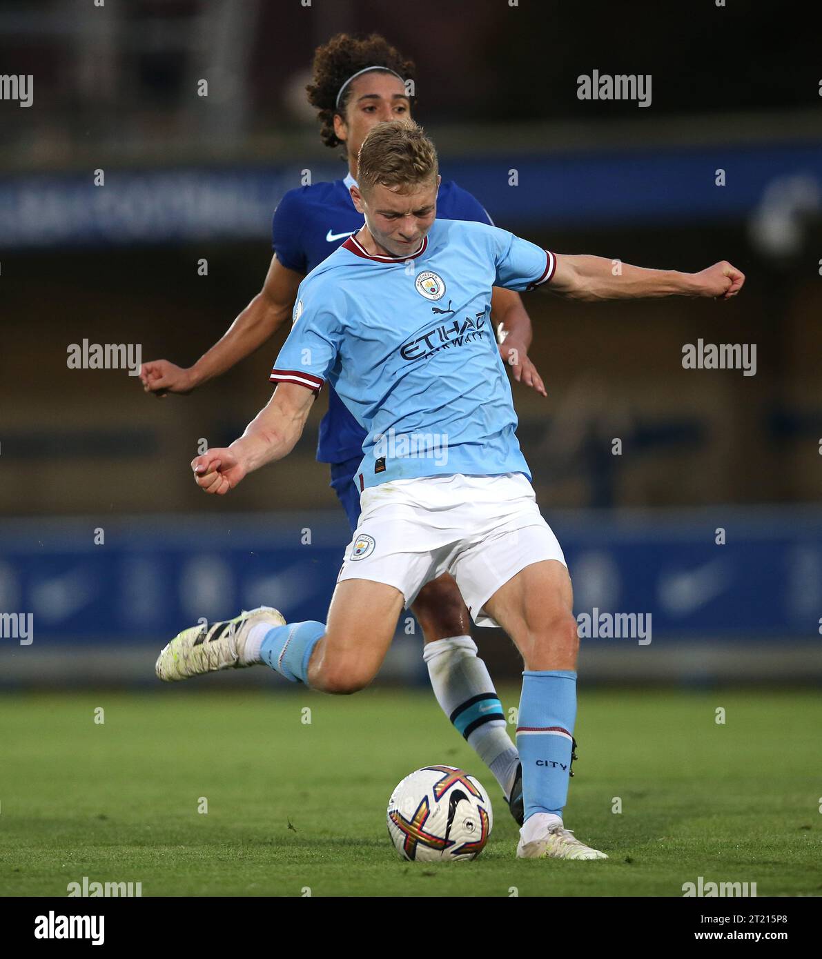 GOAL 1-1, Kian Breckin of Manchester City U21 scores to make the score ...
