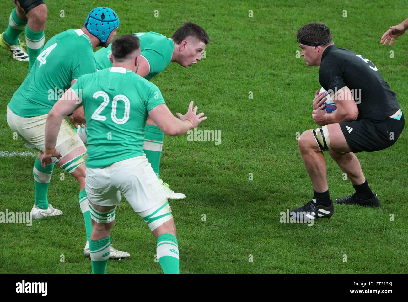 Scott. Barrett of New Zealand during the World Cup 2023, Quarter-final ...