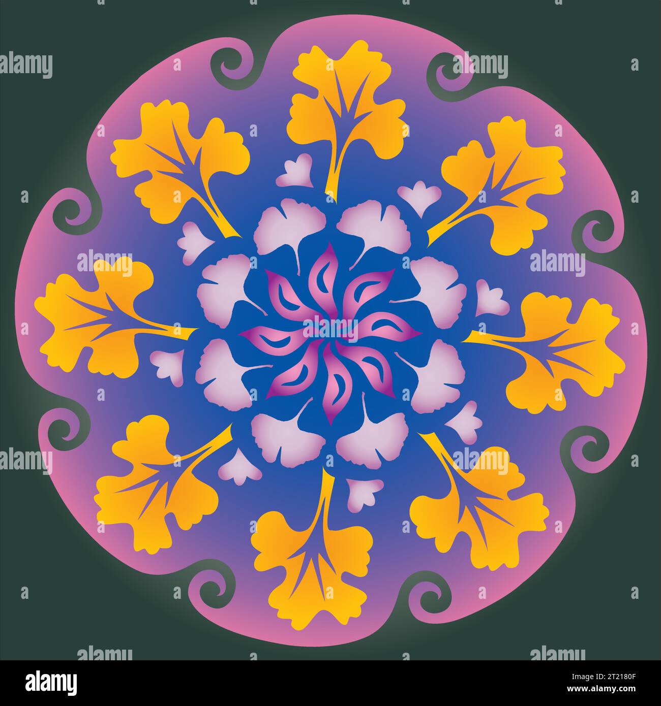 Single Mandala - Flower Nature, Foliage, Leaves, Energy Wheel Circle ...