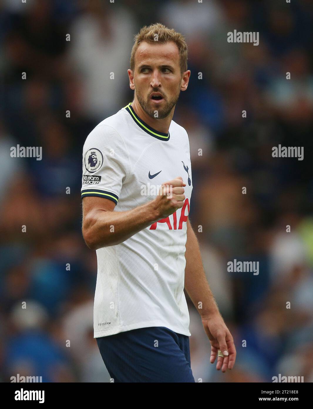 Harry Kane of Tottenham Hotspur celebrates at full time punching the ...