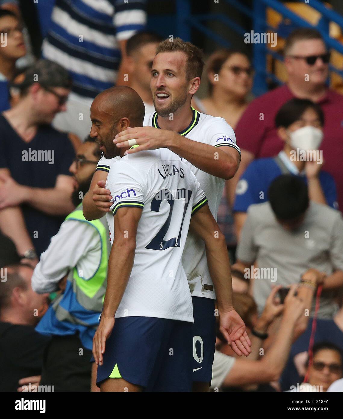 GOAL 2-2, Harry Kane of Tottenham Hotspur goal celebration with Lucas ...