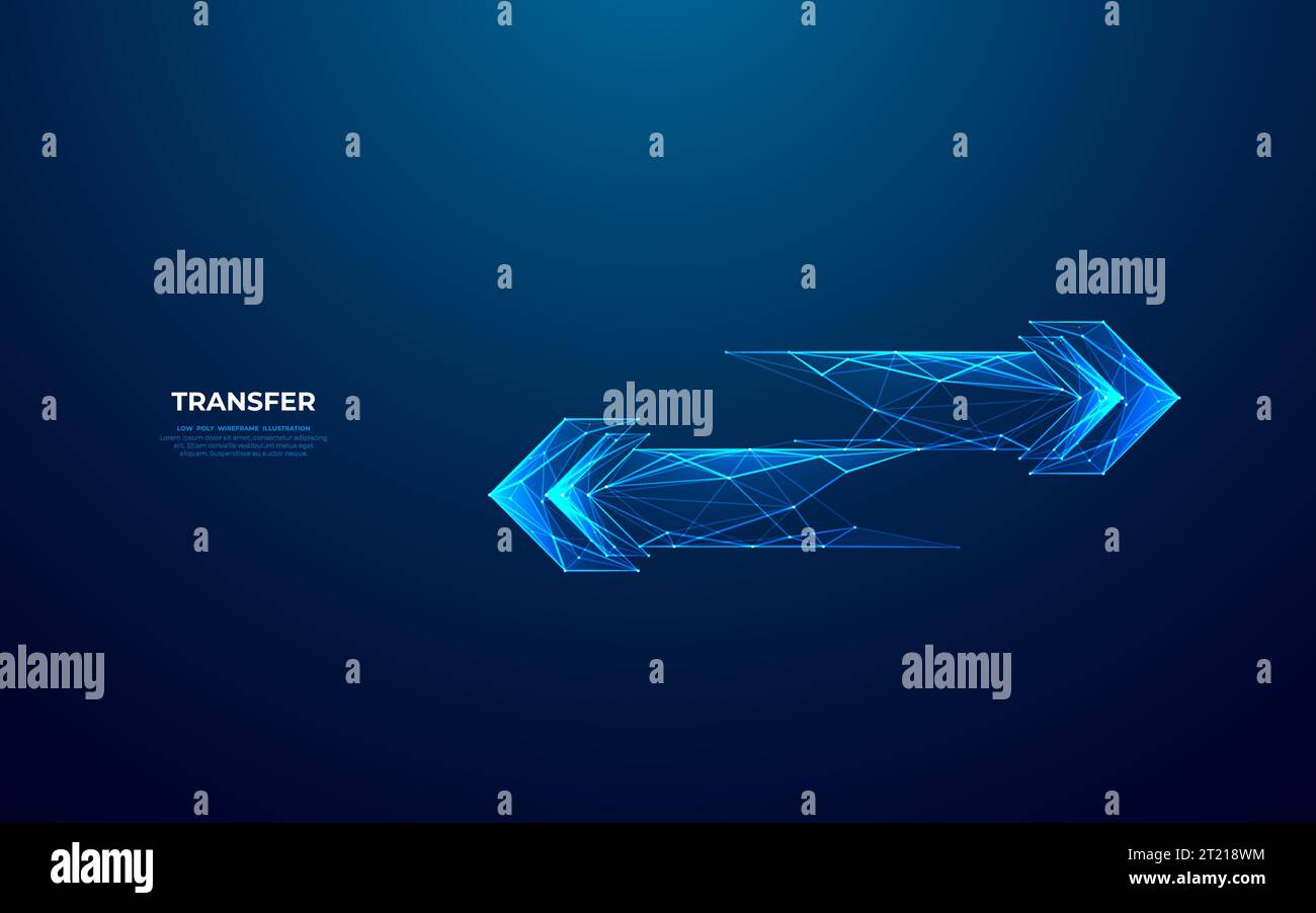 Two left-right arrows within futuristic low poly style Stock Vector ...